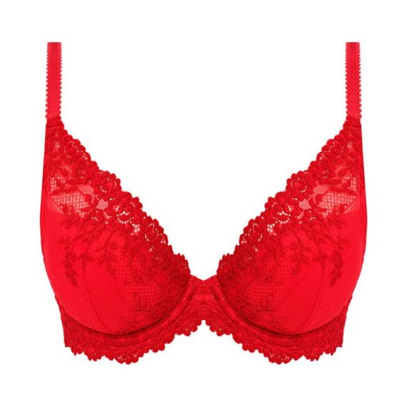 Wacoal Embrace Lace Plunge BH Equestrian Red - Annadiva