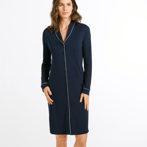 Hanro Natural Comfort Nachthemd Dark Navy - Annadiva