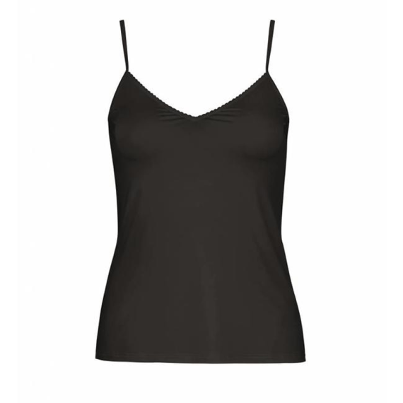 Hanro Satin Deluxe Spaghetti Top Black - Annadiva