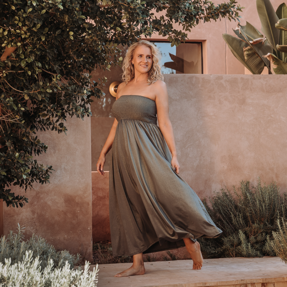 Annadiva Swim Sparkling Jungle Strandjurk Seagreen - Annadiva